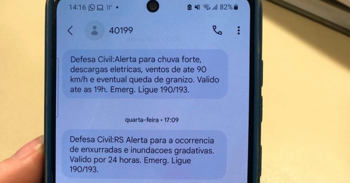 Defesa Civil do RS altera protocolo e deixa de enviar alertas amarelos ...